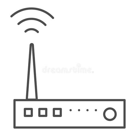 Router Thin Line Icon Wi Fi Vector Illustration Isolated On White Wireless Network Outline