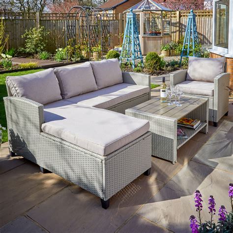 Home Source Trapani 5 Sofa Grey Rattan Outdoor Garden Furniture Sofa