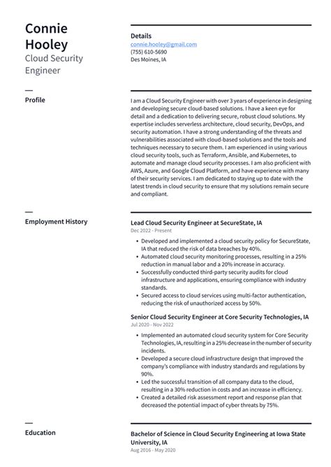 Meta Cloud Security Engineer Resume Examples Resumecat