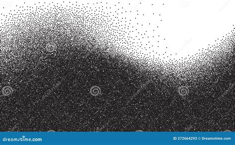 Dotwork Wave Pattern Background Black Noise Stipple Dots Dotted Vector Stock Vector