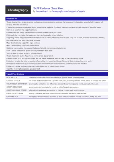Cheat Sheets Matching Sparx Reader Cheat Cheat