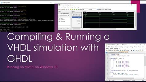 compiling and simulating vhdl with ghdl youtube