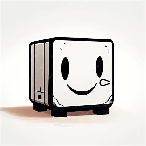 Premium Ai Image A Small Crate In Black And White In The Style Of Minimalist Cartooning