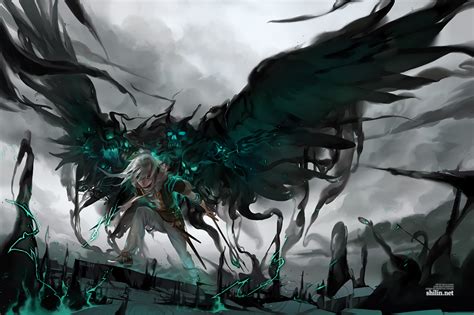 배경 화면 삽화 애니메이션 날개 천사 악마 비행 스크린 샷 컴퓨터 벽지 가상의 인물 1920x1280