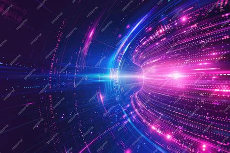 Cyberpunk Vortex Of Data And Light Premium Ai Generated Image