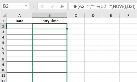 How To Automatically Record The Data Entry Time In Excel My Microsoft Office Tips