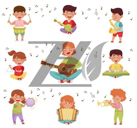 دانلود وکتور مجموعه تصویر کودکان در حال ساز زدن دانلود رایگان فایل لایه باز، Psd، وکتور، لوگو