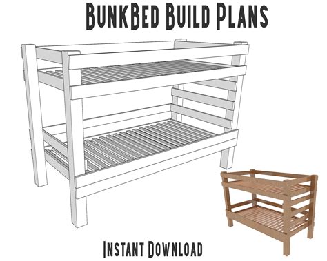 Bunk Bed Plans Diy Bunk Bed Build Plans Bed Woodworking Etsy Australia