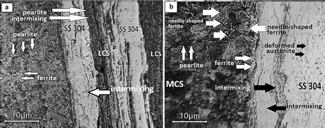Microstructure Of The Interface At The Joint Of Low Carbon Steel 304 Ss