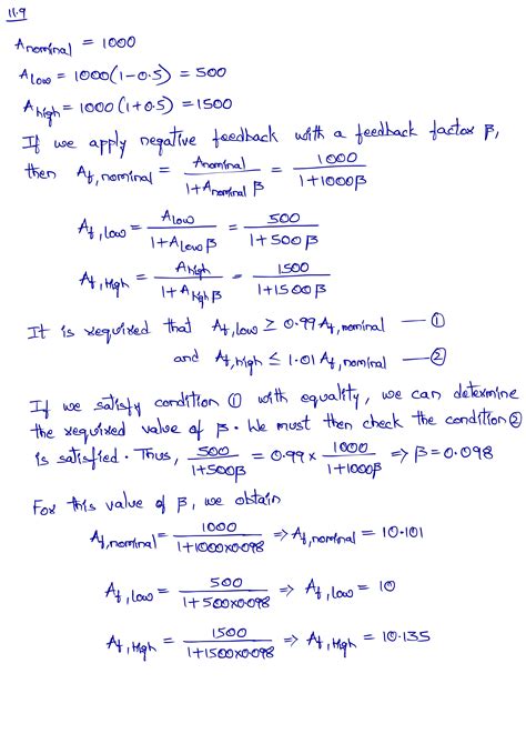 D 119 An Amplifier Has An Open Loop Gain With A Nominal Value Of 1000