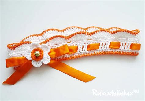 Повязка для девочки крючком — мастер-класс со схемой и описанием