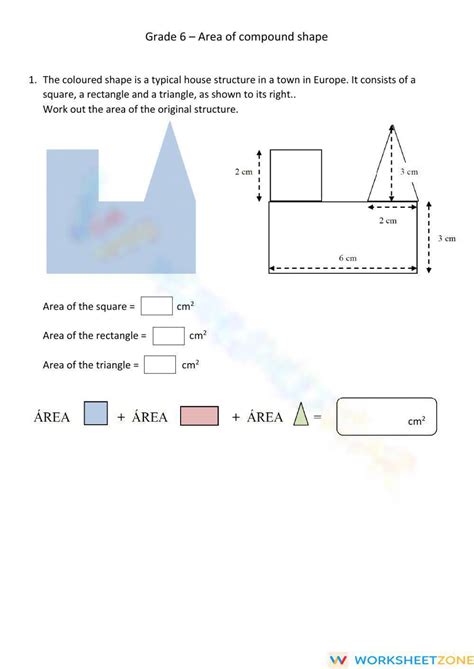 Area Of Compound Shape Worksheet
