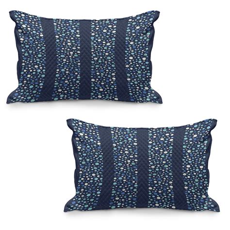 Abstract Quilted Pillowcover Set Of 2 Little Dots Circles In Different