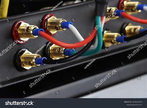 Connecting Audio Amplifier Using Closeup Connectors Stock Photo 2166218419 Shutterstock