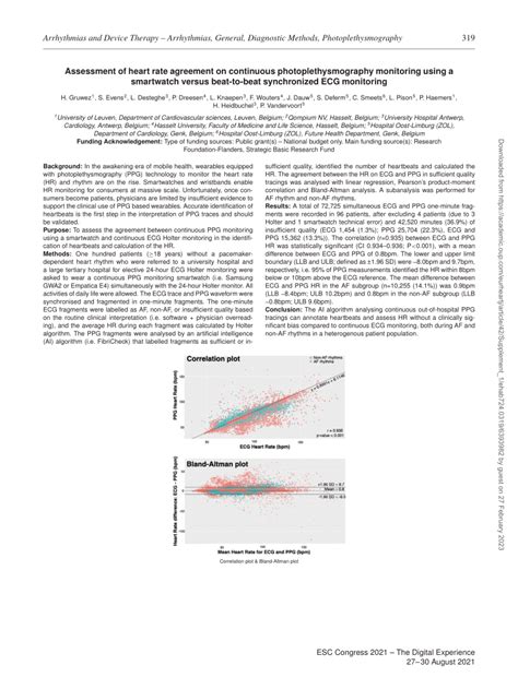 Pdf Assessment Of Heart Rate Agreement On Continuous Photoplethysmography Monitoring Using A