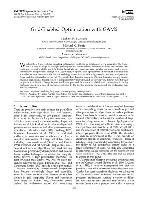 Grid Connected With Gams Pdf Grid Computing Mathematical Optimization