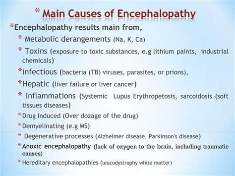 Encephalopathy With Eeg Based Grading Ppt Brain And Nervous System Disorders Diseases And