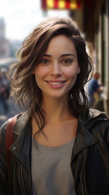 Premium Ai Image Beautiful Young Woman Smiling Generative Ai