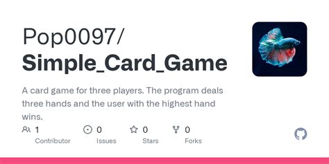 github pop0097 simple card game a card game for three players the program deals three hands