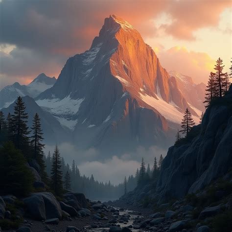 Hyper Realistic Mountain Landscape Stable Diffusion Online