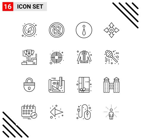 Pixle Perfect Set Of 16 Line Icons Outline Icon Set For Webite