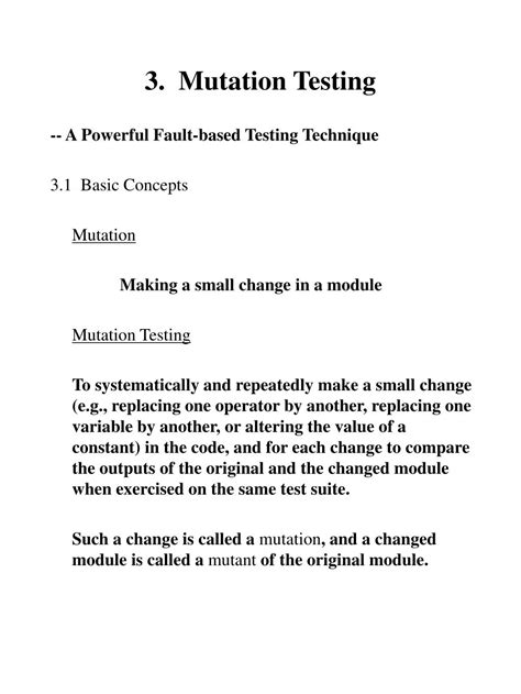 PPT What Is Mutation Testing PowerPoint Presentation Free Download ID 5793817