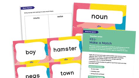 Word Classes Make A Match Ks1 Grammar Game Plazoom