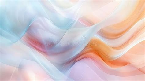 Soft Flowing Abstract Waves In Pastel Colors Create A Serene And Calming Visual Effect Stock
