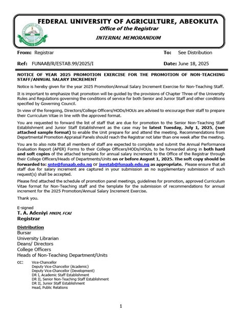 2025 Non Academic Staff Promotion Criteria Pdf Performance Appraisal