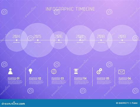 Infographic Mall Med Sex Cirklar Och Symboler Vektor Illustrationer Illustration Av Företag