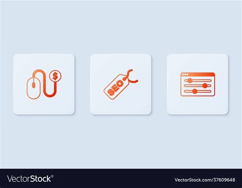 Set Seo Optimization Advertising And Browser Vector Image