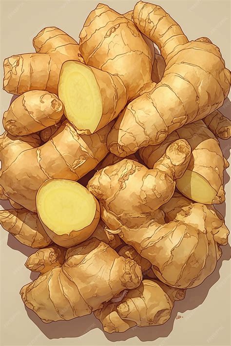Premium Vector Thai Ginger Patterns With Knobby Roots
