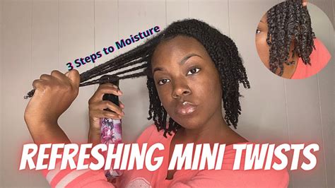 How To Refresh Mini Twists Keep Your Hair Moisturized While Protective Styling Youtube