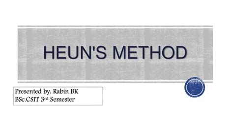 Heuns Method