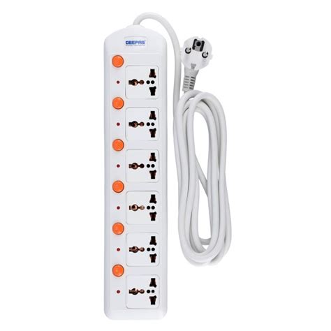 6 Way Extension Board Vde Plug With Individually Onoff Switch Power