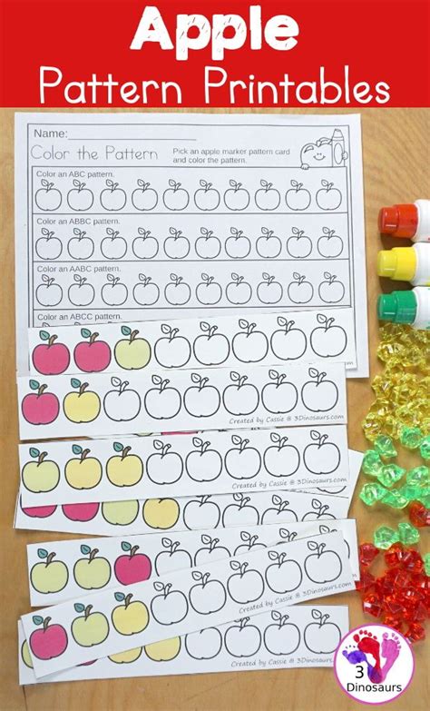 Free Apple Pattern Printable A Great Way To Work On Patterns For The Fall With Ab And Abc