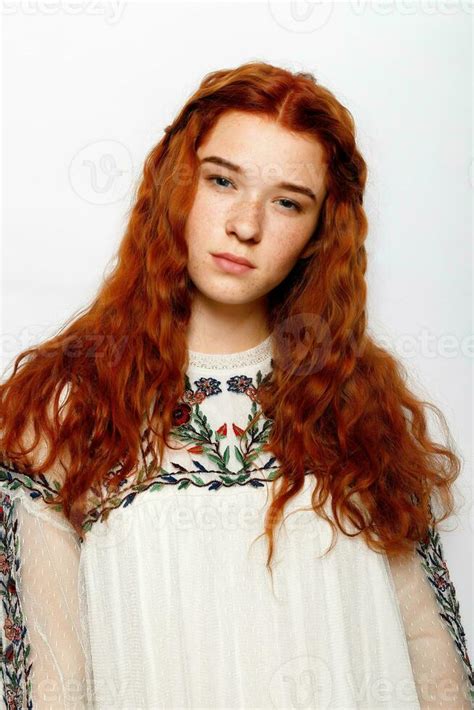 Photo Of Serious Beautiful Ginger Woman Smooth Healthy Skin 34197634