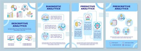 Types Of Business Analytics Blue Brochure Template Stock Vector