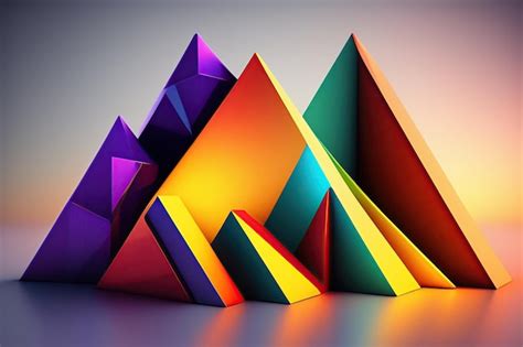 Premium Ai Image 3d Triangular Shapes Background