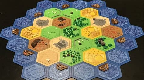 Catan Board And Pieces Catan 3d Printing Settlers Of Catan