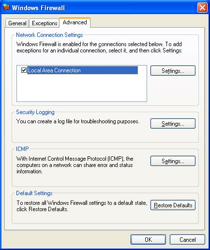Windows Firewall Exception List