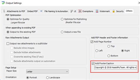 Add Company Name Or Copyright Information In The Footer Section Of The PDF Output AssistMyTeam