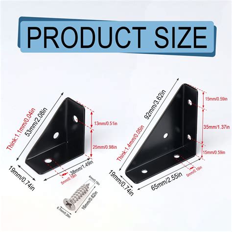 Weiweigg Heavy Duty Triangular Corner Bracket 90 Degree Metal Furniture Brace With Screws