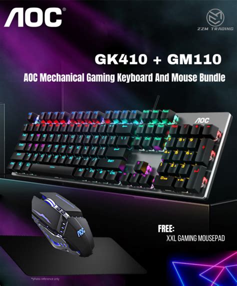 AOC GK Gaming Keyboard And GM Gaming Mouse With Free Gaming Mousepad ZZM TRADING Lazada PH