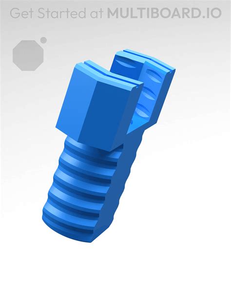 18 Mm Mid Thread Push Fit Head Small Thread Hole T Bolt 3d Model By Multiboard On Thangs