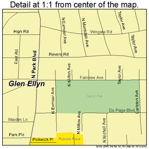 Glen Ellyn Illinois Street Map 1729756