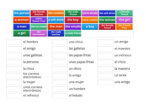 Definite And Indefinite Articles 2 Match Up
