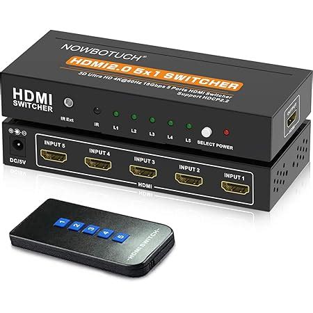 NOWBOTUCH K Hz X HDMI Switch HDMI Selector Switch Port HDR IR Remote Kx K HDMI