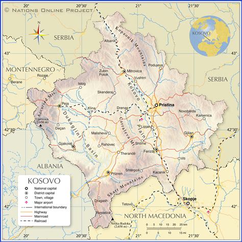 Political Map Of Kosovo Nations Online Project