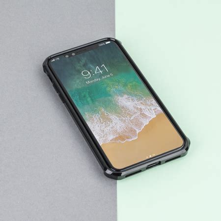 Funda Iphone X Olixar Exoshield Negra Transparente